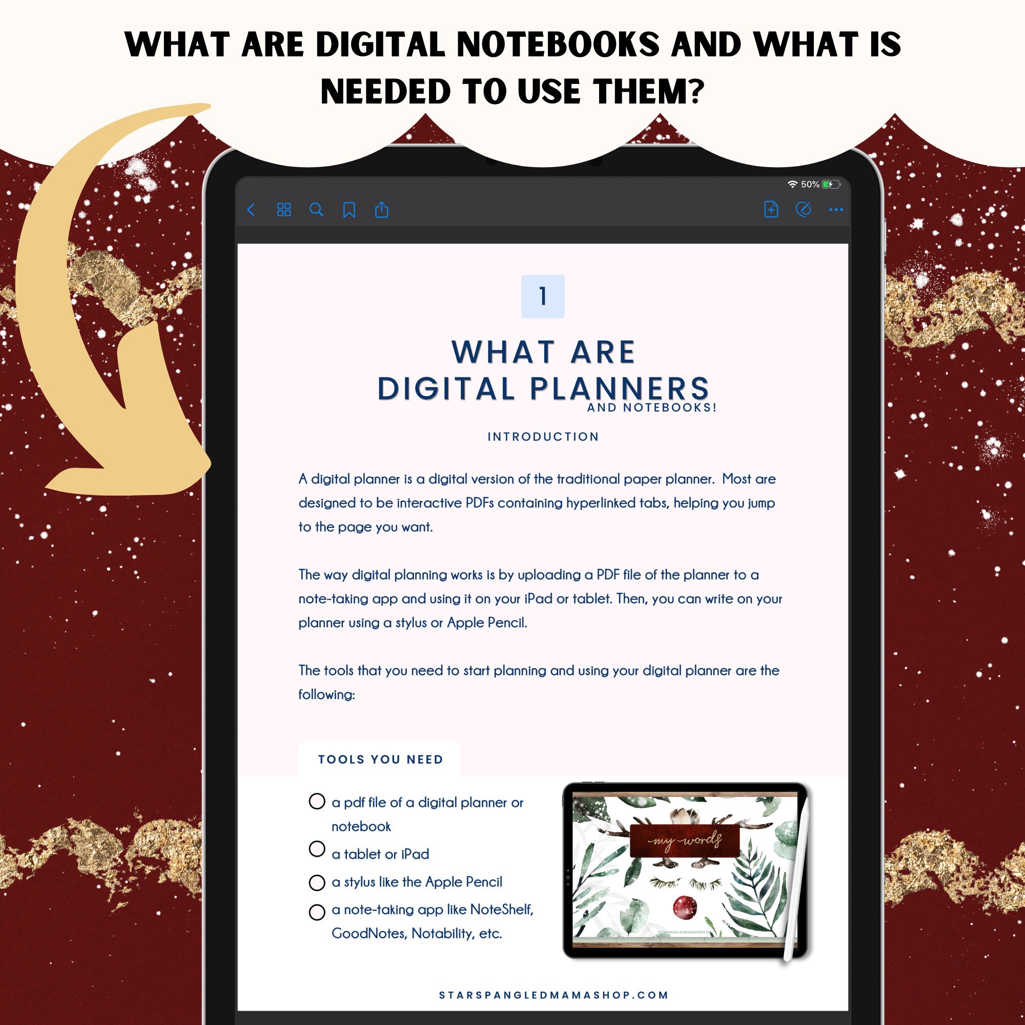 Digital Winter Bullet Journal, Digital Christmas Bullet Journal, 5 ...