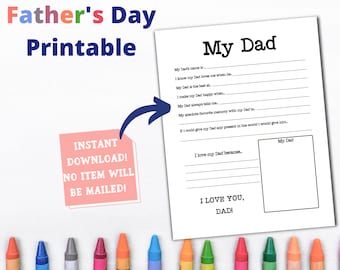 Father's Day Gift, My Dad Printable, Instant Download, Dad Day ...