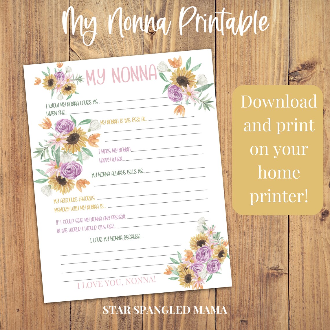 Nonna Gift, My Nonna, Instant Download, My Nonna Printable, Gift From ...