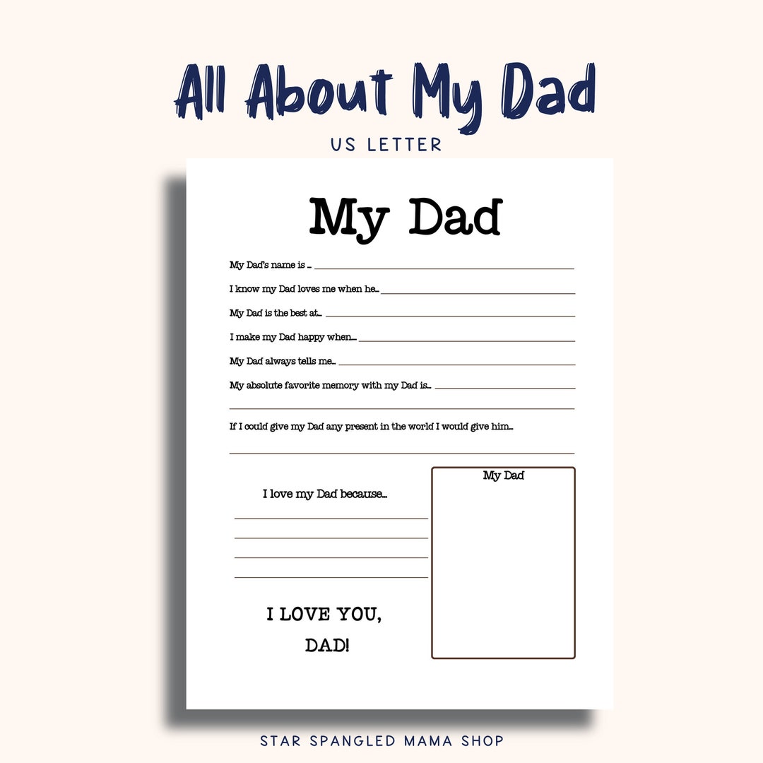 Father's Day Gift, My Dad Printable, Instant Download, Dad Day ...