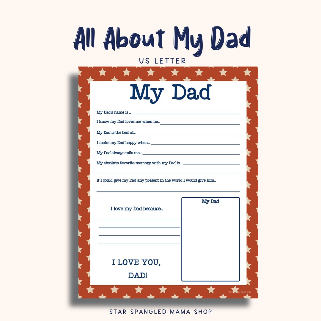 Father's Day Gift, My Dad Printable, Instant Download, Dad Day ...