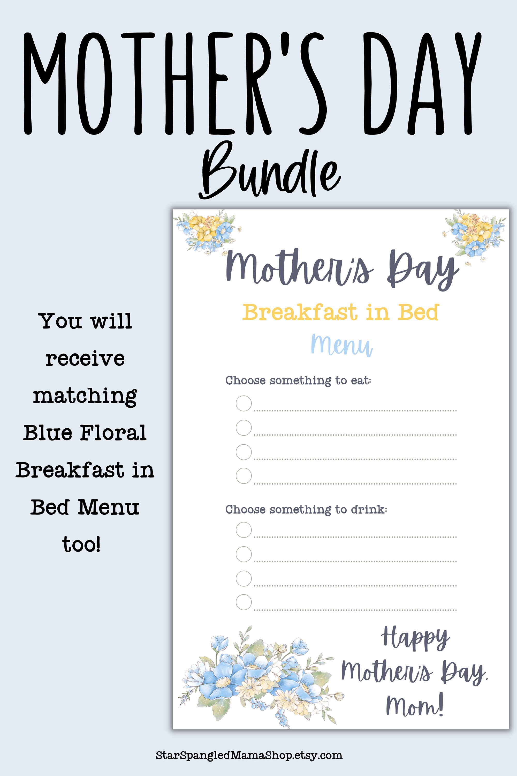 Mother's Day Printable Gift Bundle, Two Different My Mom Printables ...