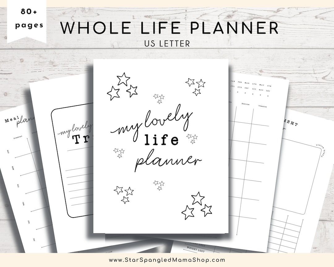Undated Whole Life Planner: Printable Goal & Travel Planner (US Letter ...