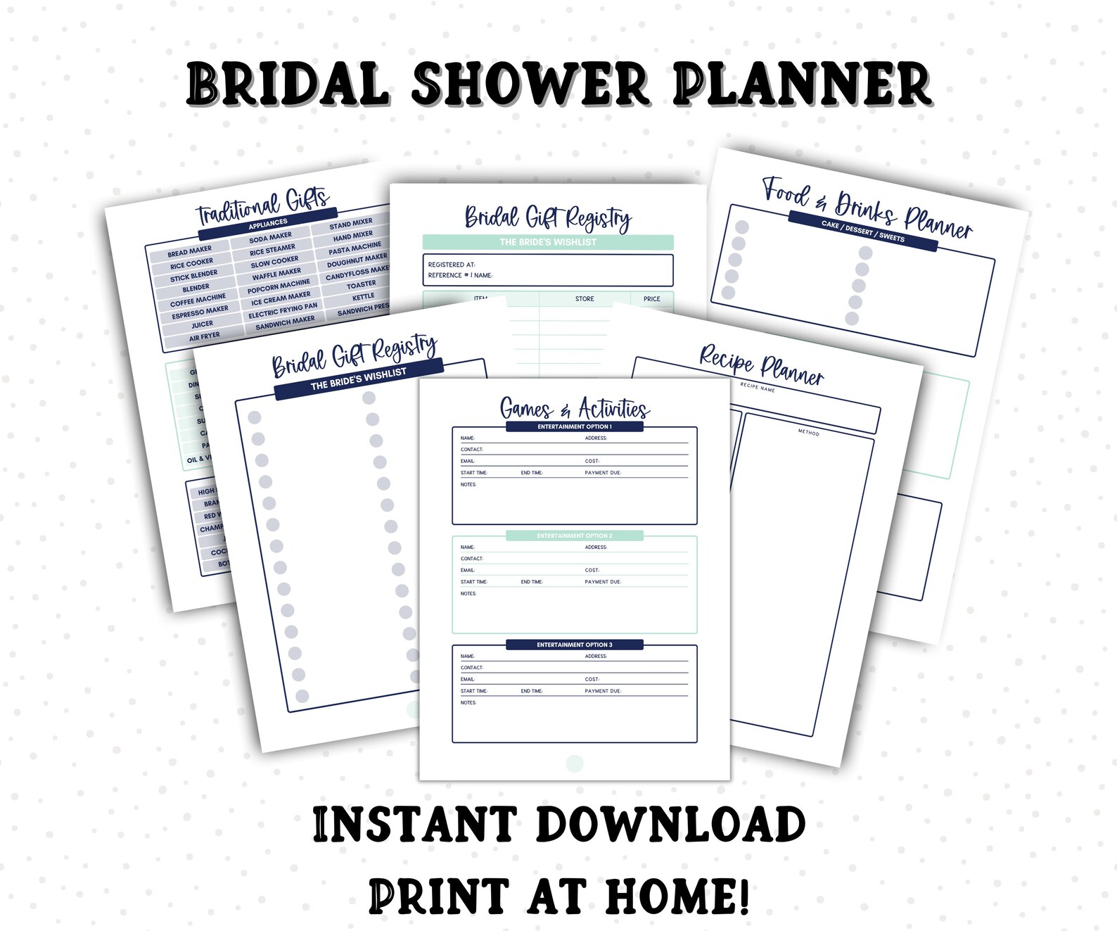 Complete Bridal Shower Printable Planner Planning a Bridal - Etsy