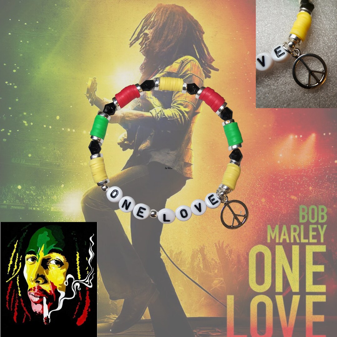 One Love Bob Marley Bracelet Beaded Word Bracelet for Women Handmade ...