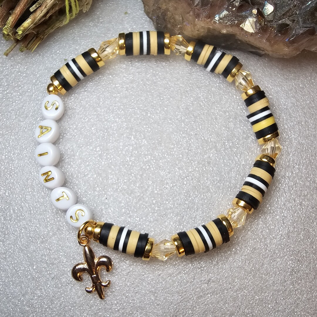 New Orleans Saints Bracelet Beaded Word Bracelet for Women Handmade ...