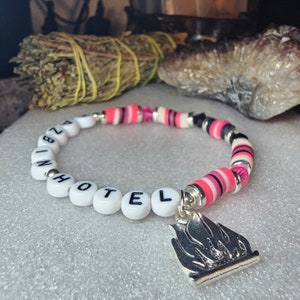 Hazbin Hotel Bracelet Beaded Word Bracelet for Women Handmade Heishi ...