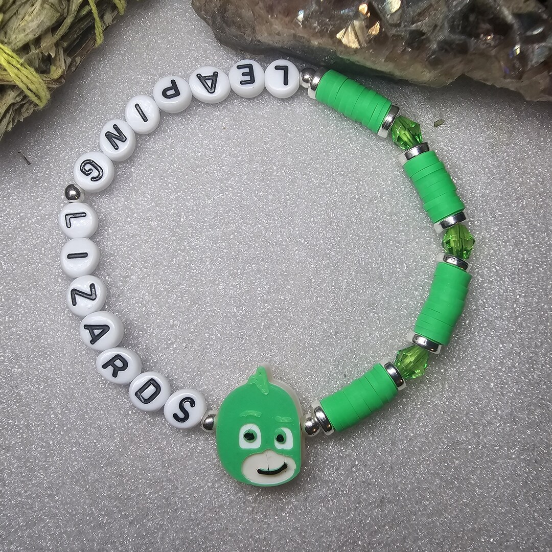 PJ Masks Gekko Inspired Kandi Bead Bracelet Beaded Word Bracelet for ...