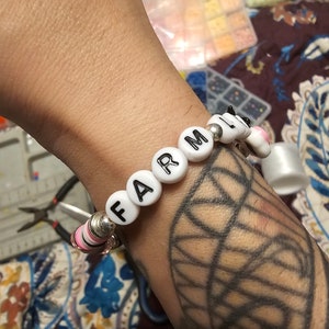 Farm Life Bracelet Cow Kandi Bead Bracelet Beaded Word Bracelet for ...