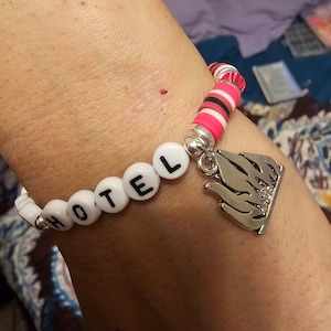Hazbin Hotel Bracelet Beaded Word Bracelet for Women Handmade Heishi ...