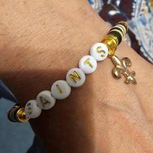 New Orleans Saints Bracelet Beaded Word Bracelet for Women Handmade ...