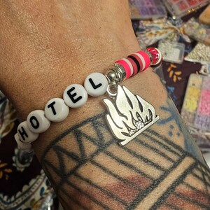Hazbin Hotel Bracelet Beaded Word Bracelet for Women Handmade Heishi ...