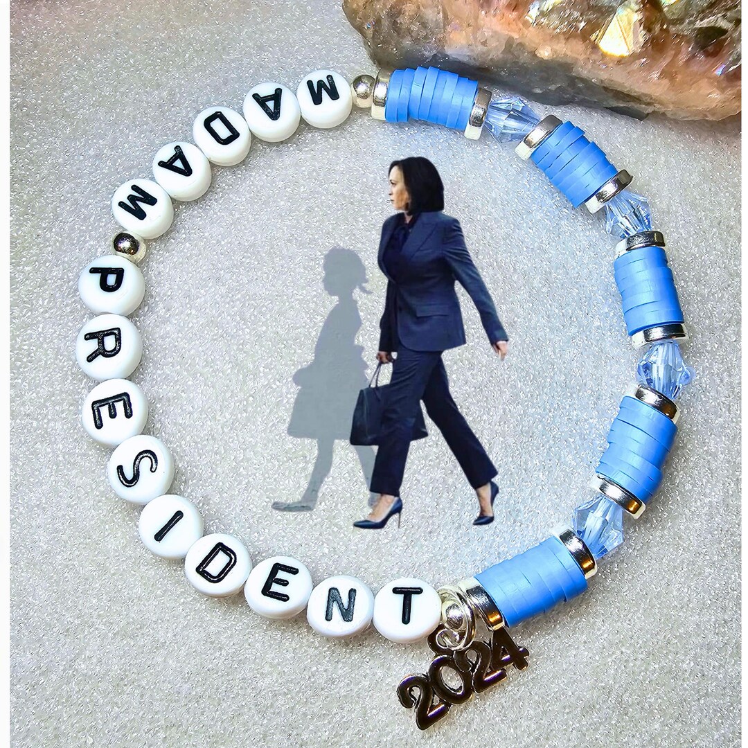 Madam President Bracelet Kamala Harris 2024 Bracelet Beaded Word ...