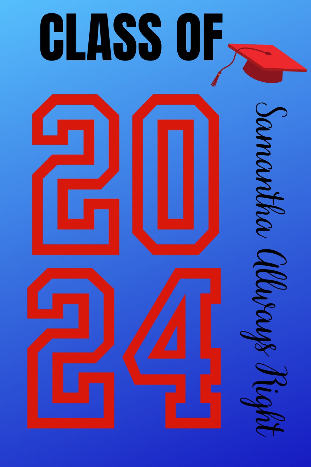 Class of 2024, 2024 Graduate, High School Yard Flag, College Flag ...