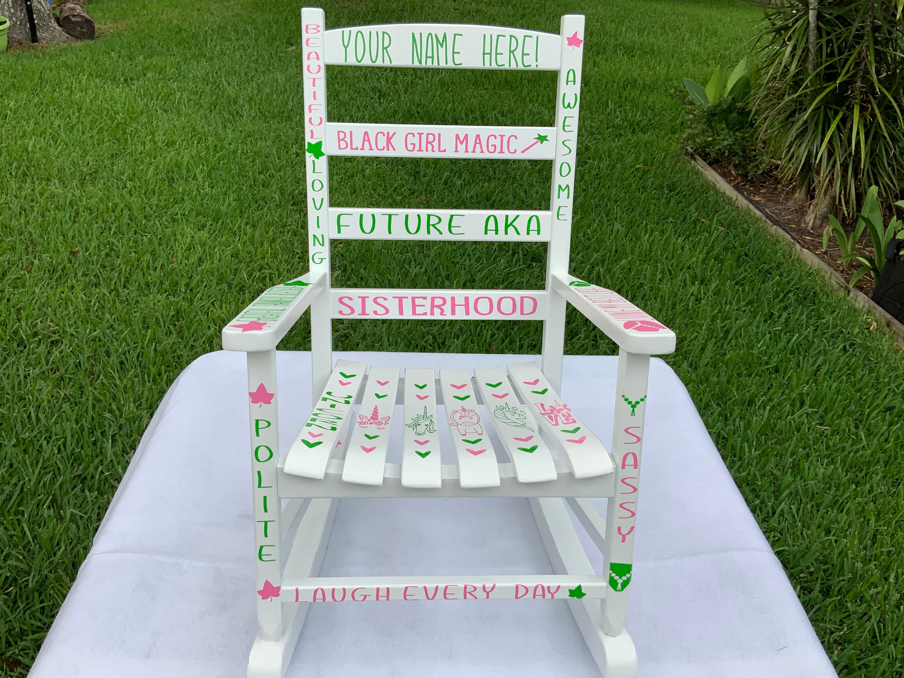 Future AKA, AKA, AKA Sorority, Greek, Hand Created Childs Chair ...