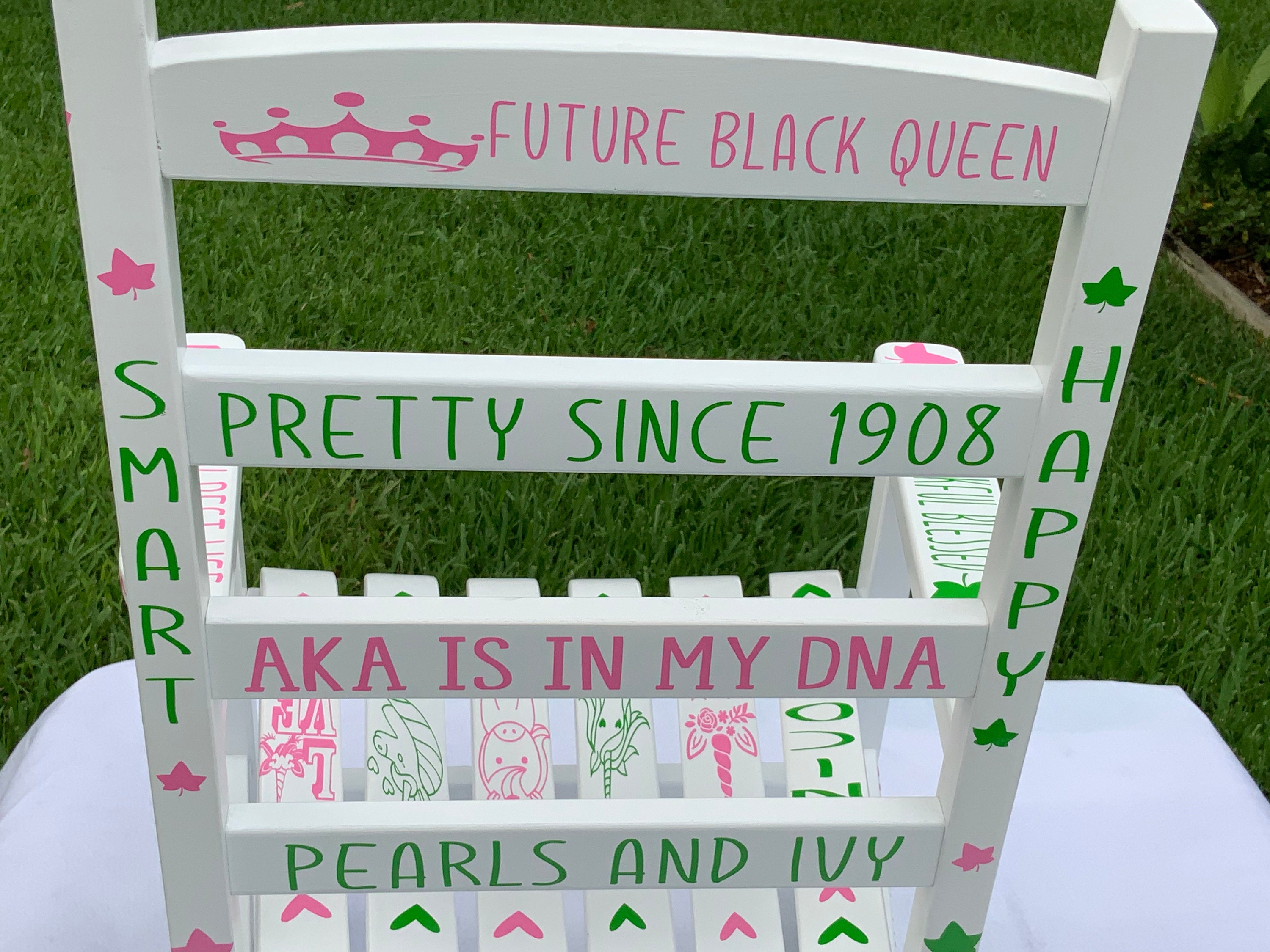 Future AKA, AKA, AKA Sorority, Greek, Hand Created Childs Chair ...