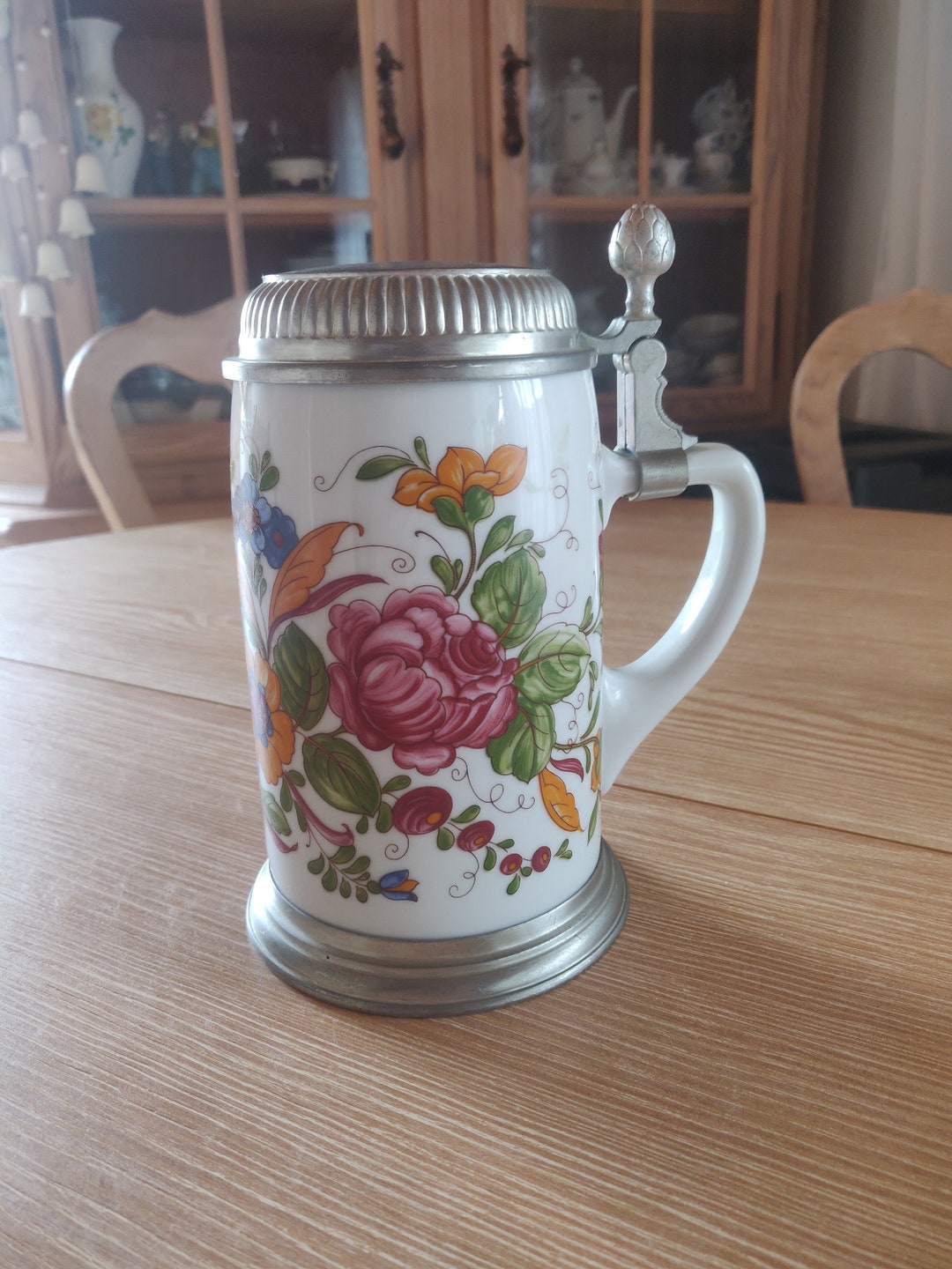 Vintage Original Beer Stein Beer Mug, Lidded Zinn Beer Stein German ...