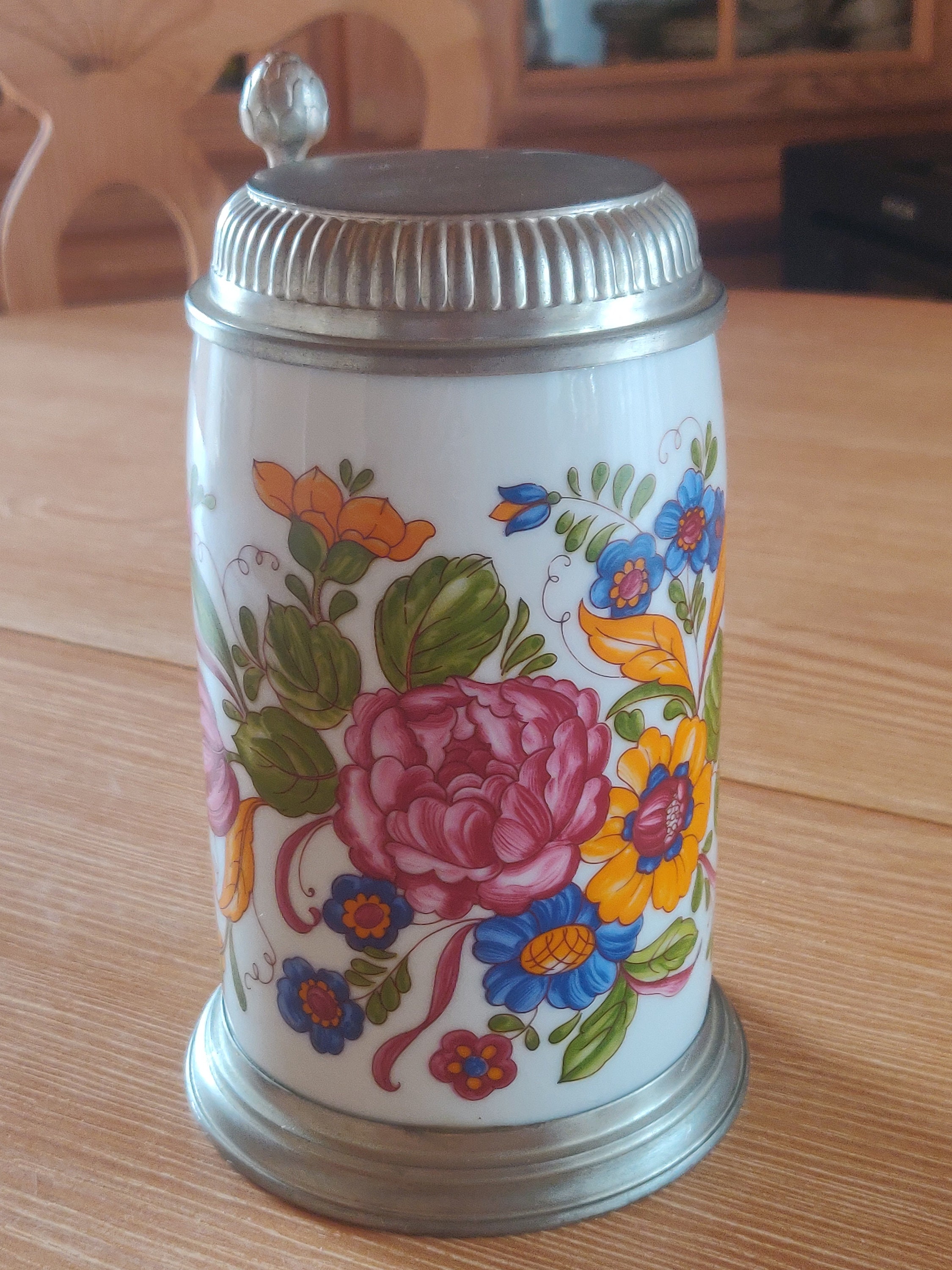 Vintage Original Beer Stein Beer Mug, Lidded Zinn Beer Stein German ...