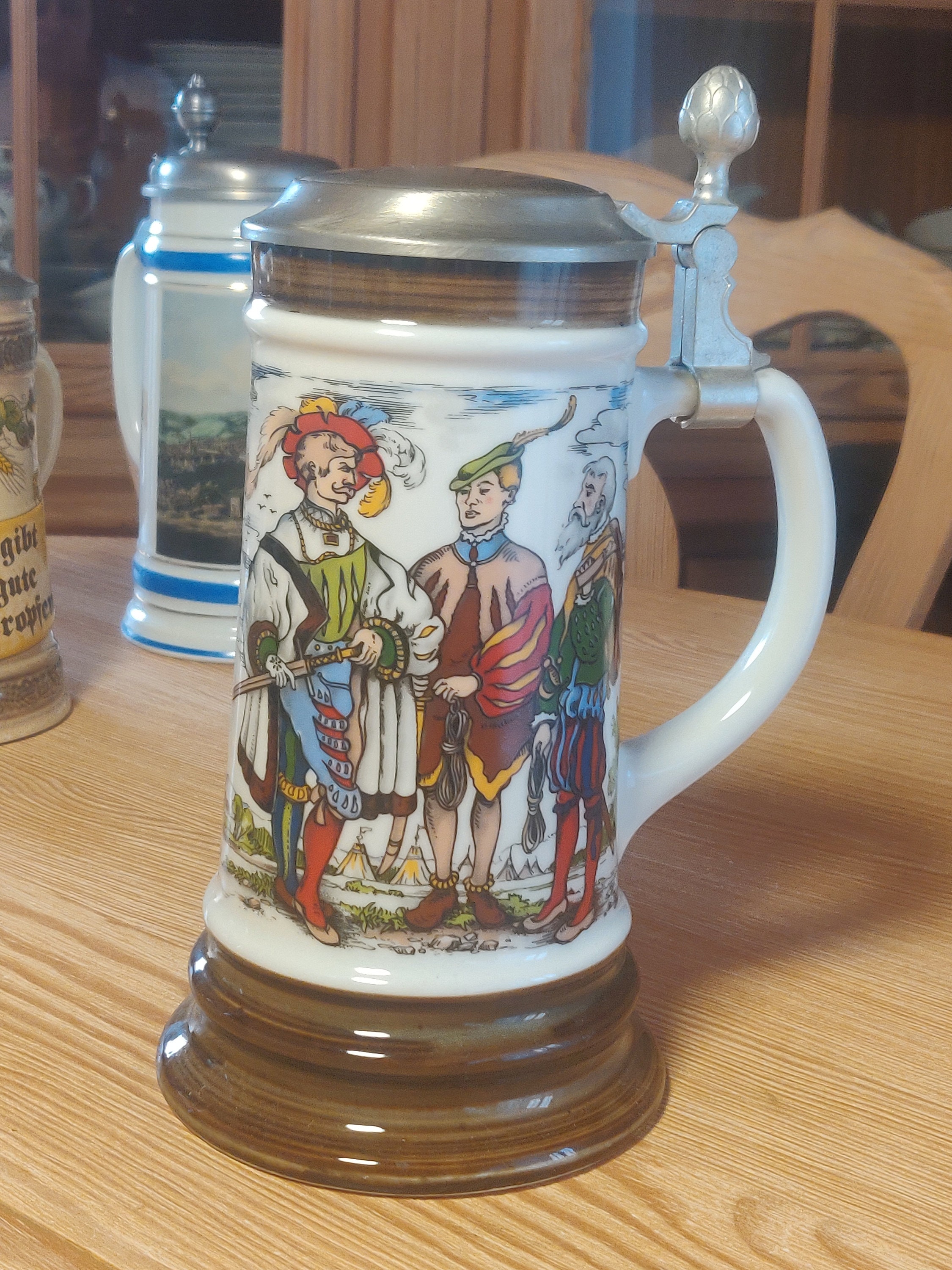Original German Beer Stein Beer Mug German Lidded Zinn Beer Stein Gift ...