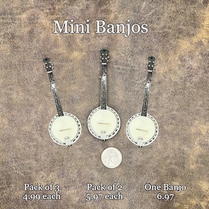 Mini Banjo With a Stand, 4 Inch 1:6 Scale Banjo | Miniatures, Funny ...