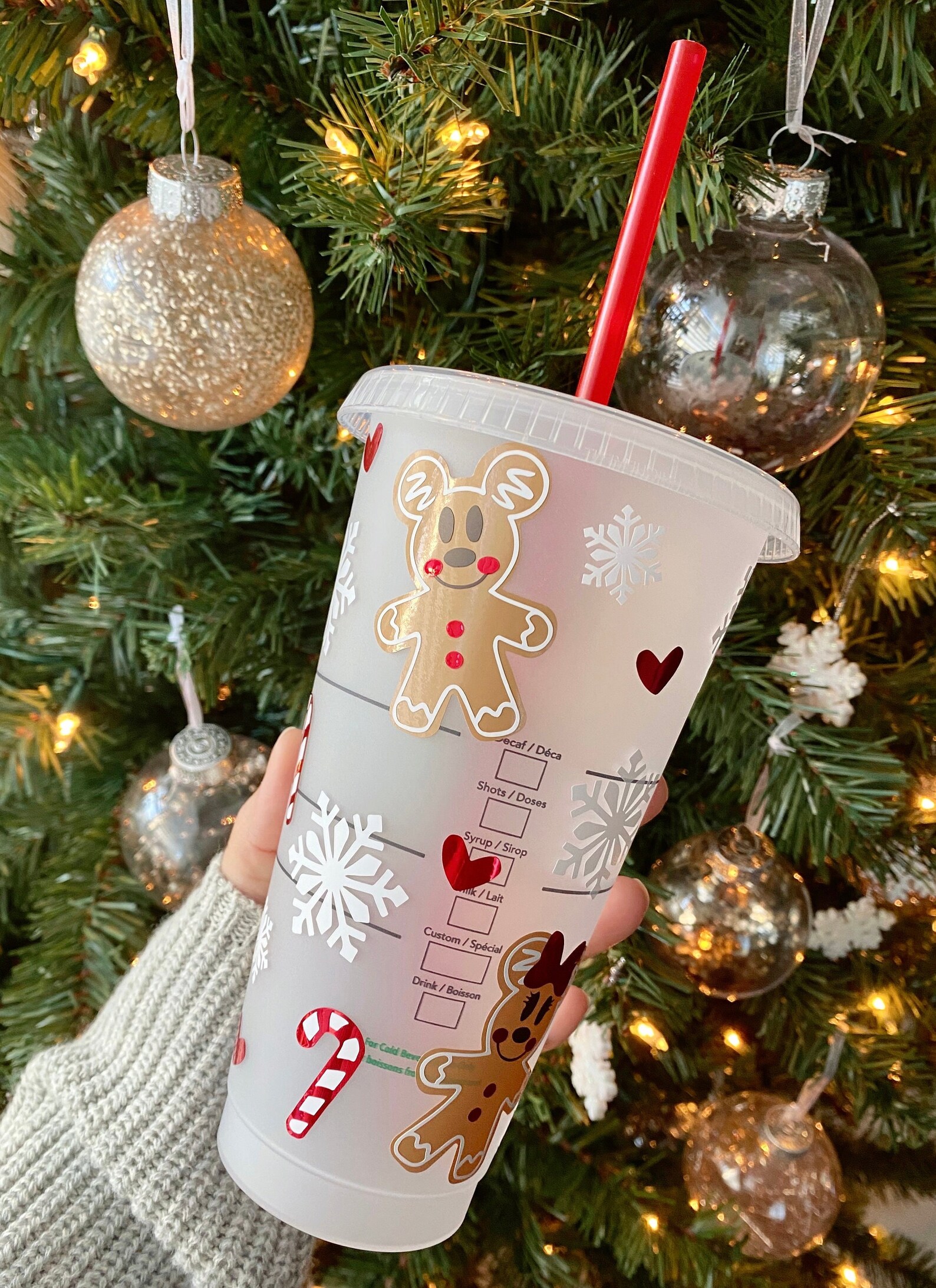 Christmas Cold Cup Personalized Cute Gingerbread Mouse Cup - Etsy