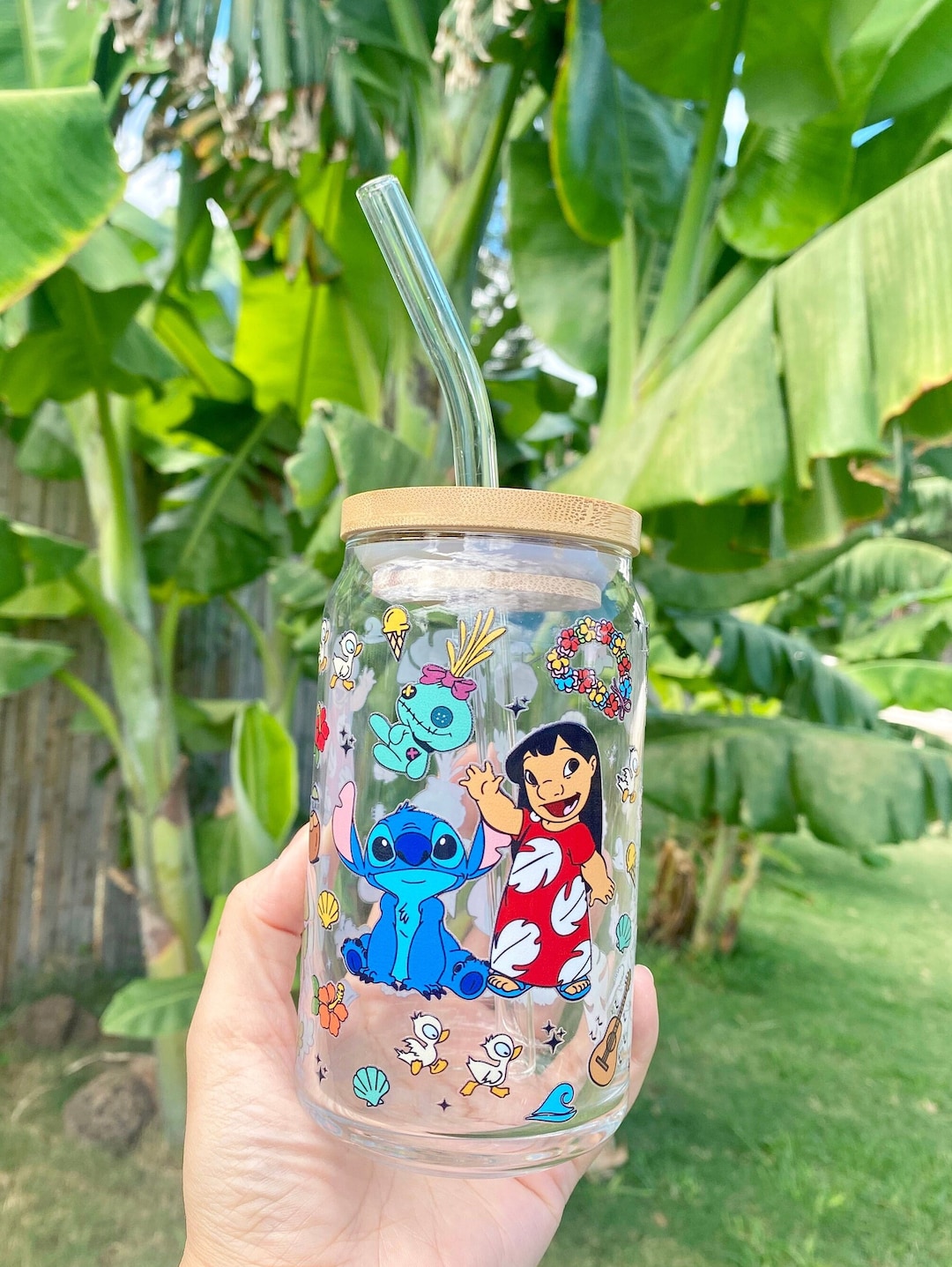 Stitch Iced Coffee Glass, Stitch Beer Can Glass, 626 Alien Glass Cup ...