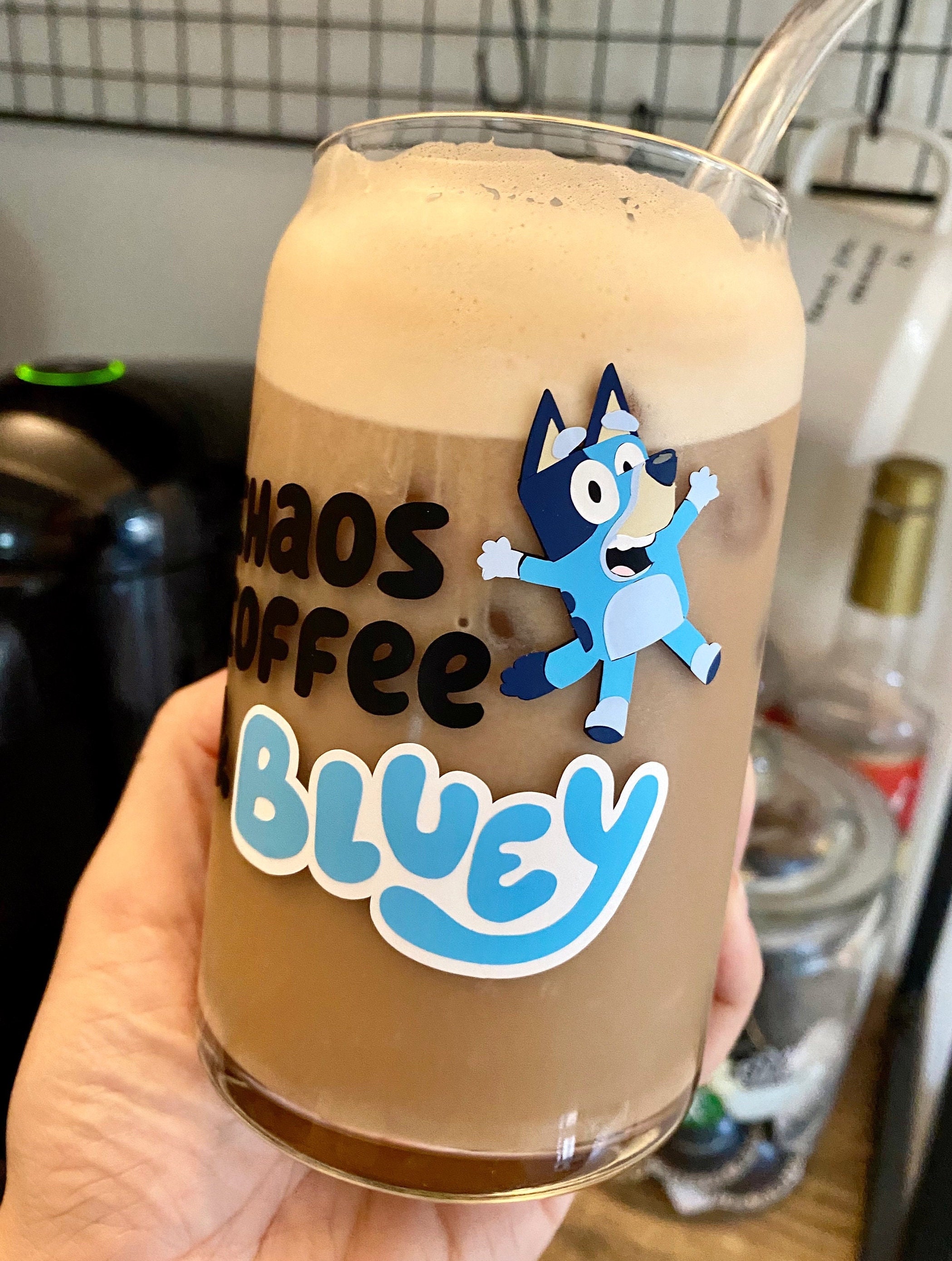 Bluey Beer Can Glass Cartoon Character Cup Iced Coffee - Etsy Canada