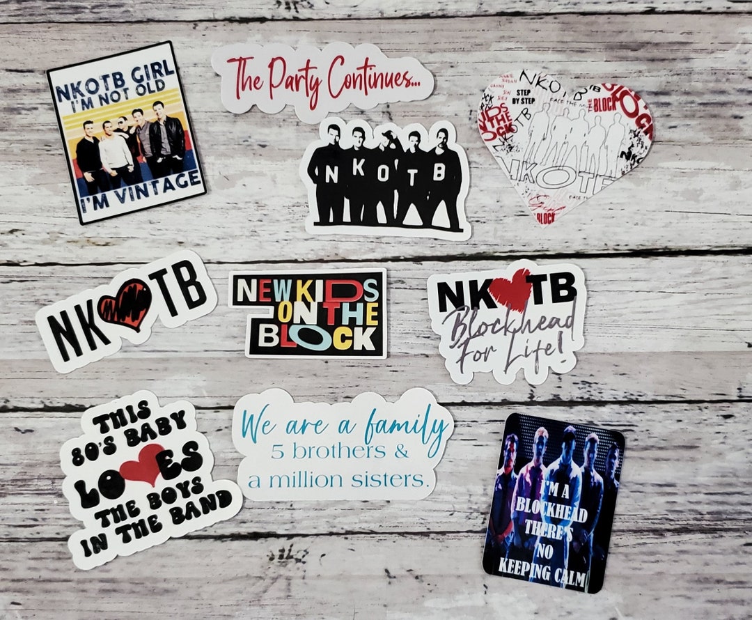 NKOTB 10 Sticker Bundle 3, New Kids on the Block, Blockhead Family ...