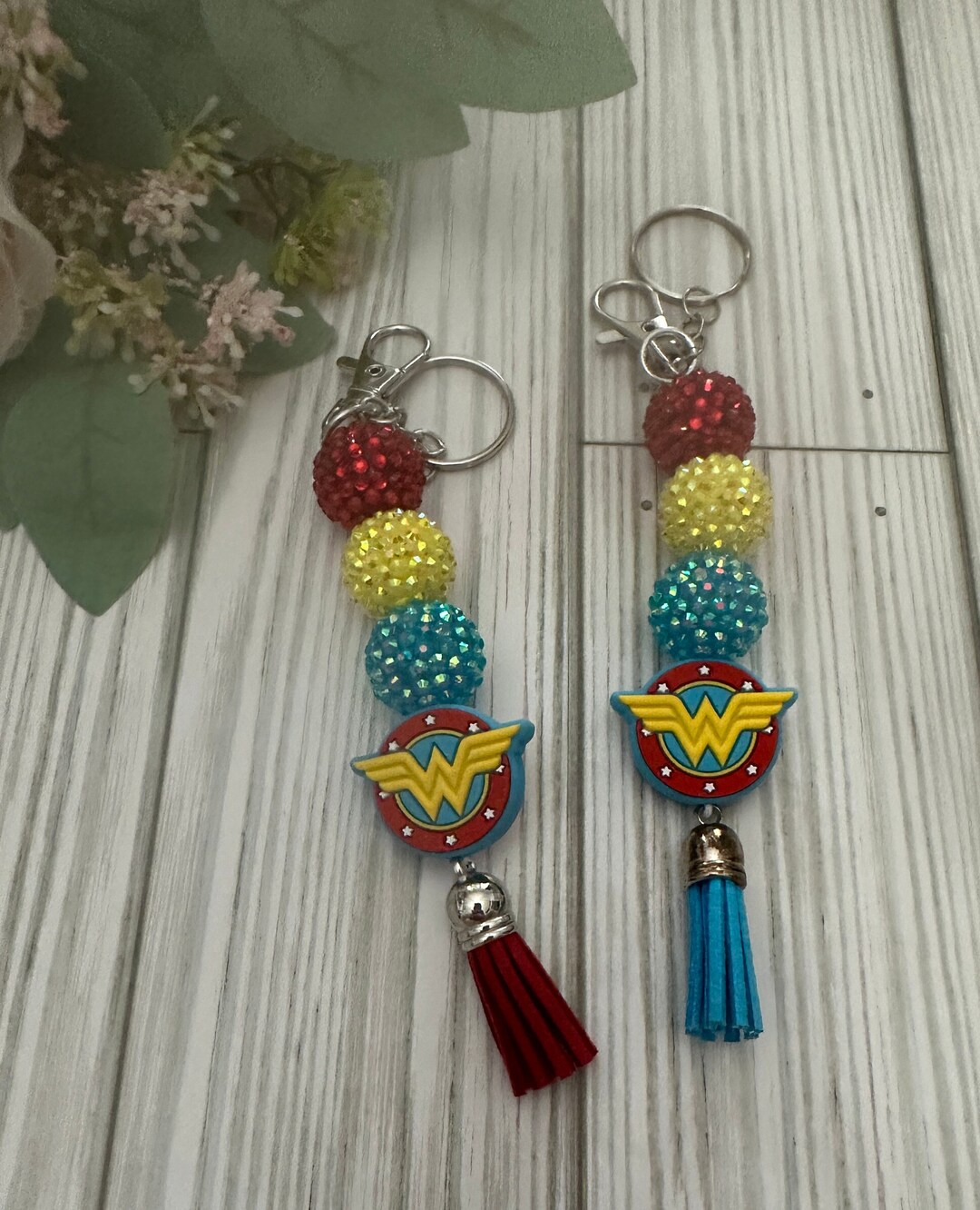 Wonder Woman Bubblegum Bead Keychain, WW Keychain, Wonder Woman ...