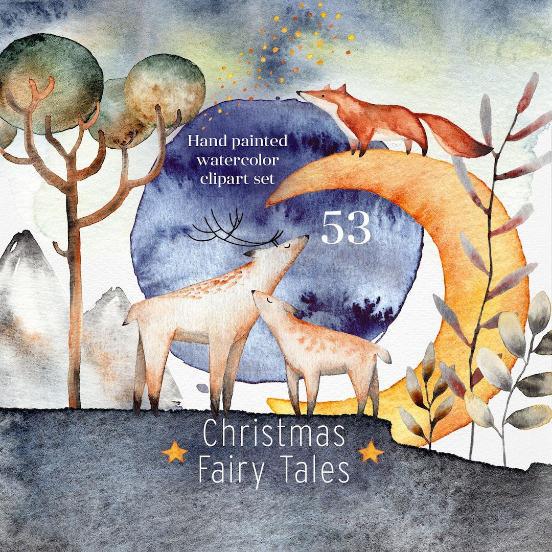 Watercolor Winter Wonderland Digital Clipart PNG Bundle, Christmas ...