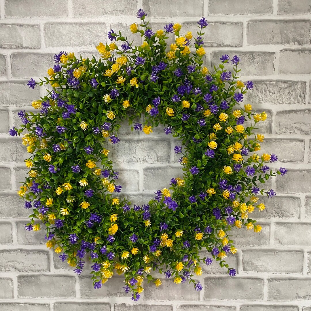 Spring Flower Wreath, Wildflower Wreath, Farmhouse Wildflower Wreath ...