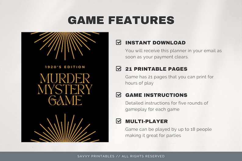Murder Mystery, Murder Mystery Game, 1920s Murder Mystery, Party Game ...