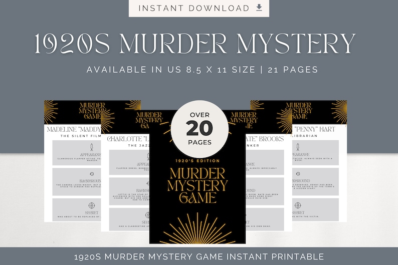 Murder Mystery, Murder Mystery Game, 1920s Murder Mystery, Party Game ...