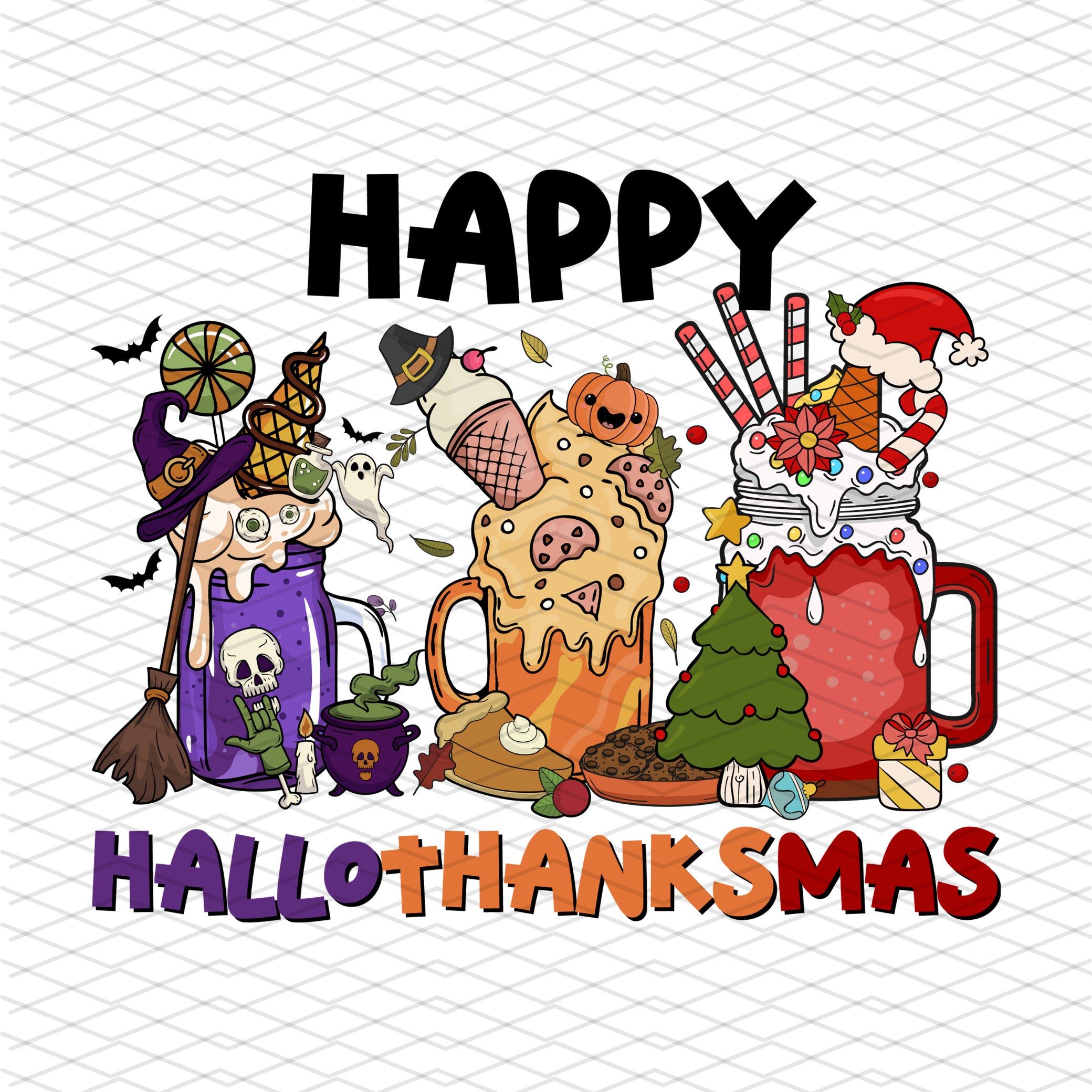 Happy Hallothanksmas Coffee Cup SVG, Hallothanksmas, Sublimation ...