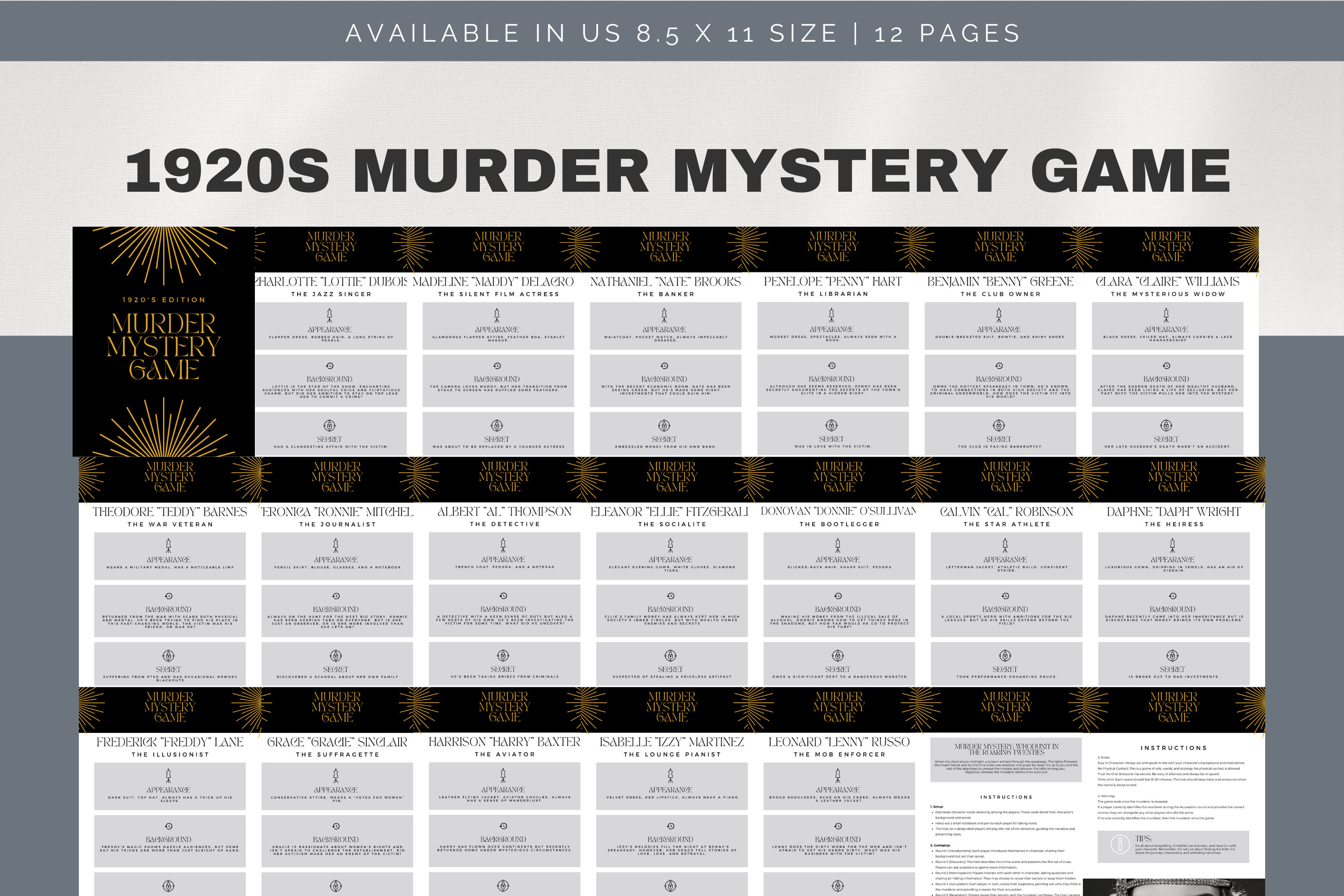 Murder Mystery, Murder Mystery Game, 1920s Murder Mystery, Party Game ...
