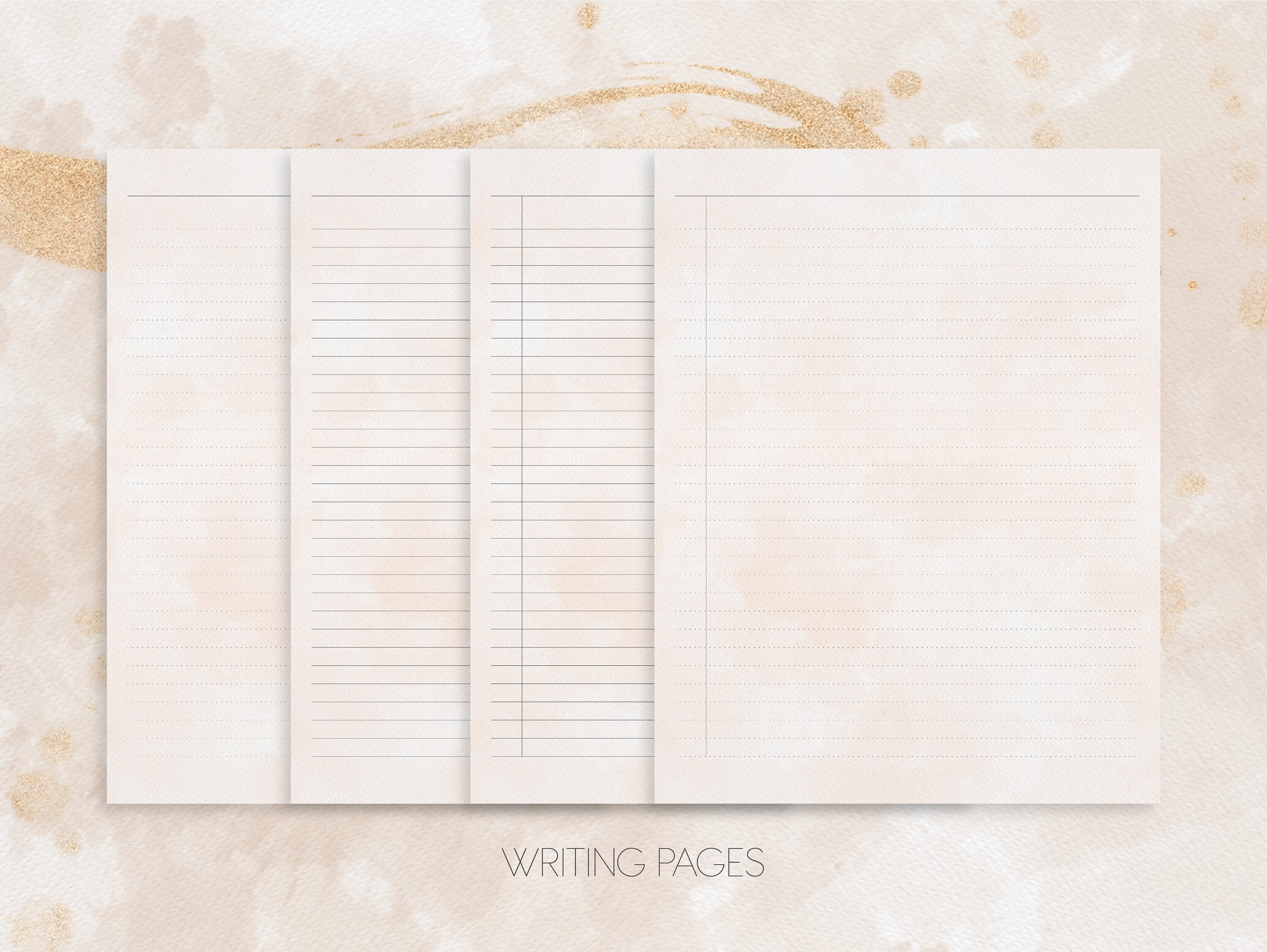 Digital Note Page Templates, 10 Lined, Grid, Cornell Notes for Portrait ...