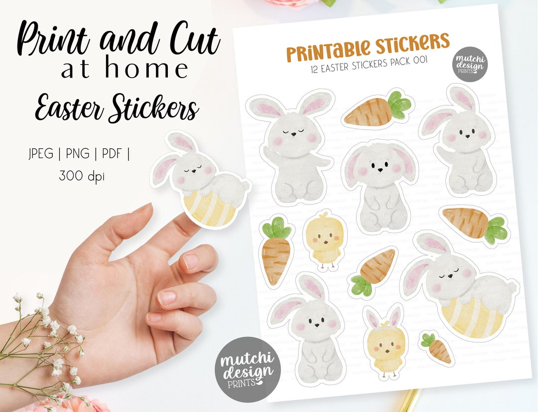 Printable Easter Stickers Cake Toppers Bullet Journal Stickers Easter ...