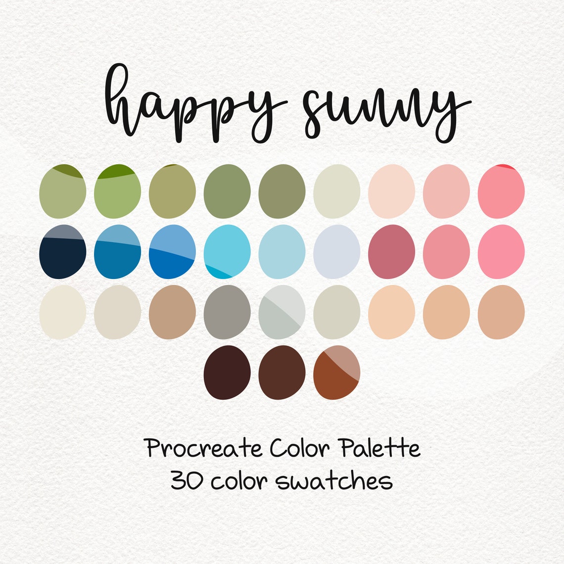 Happy Sunny Procreate Color Palette/instant Download/ipad Art, Color ...