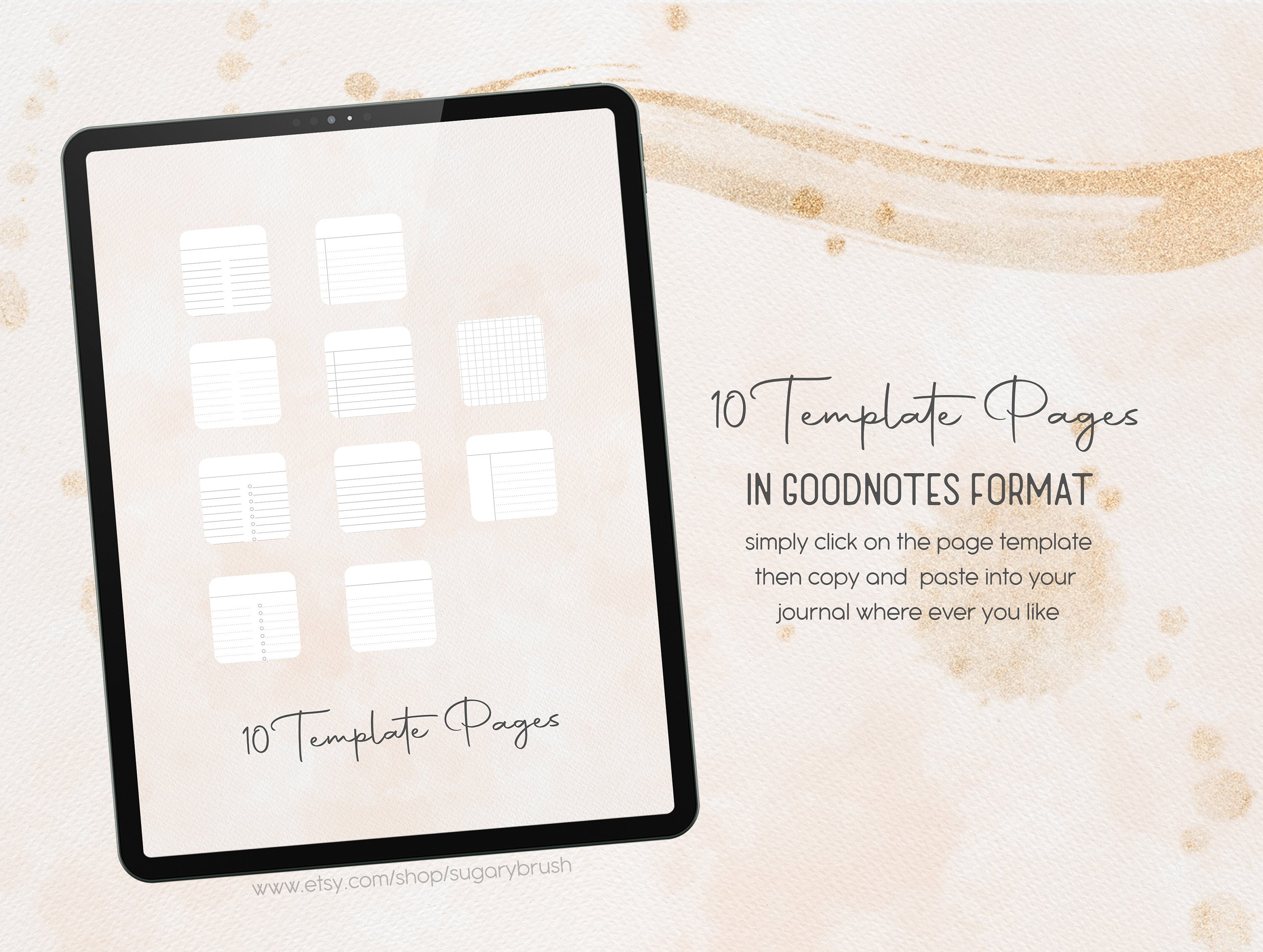Digital Note Page Templates, 10 Lined, Grid, Cornell Notes for Portrait ...
