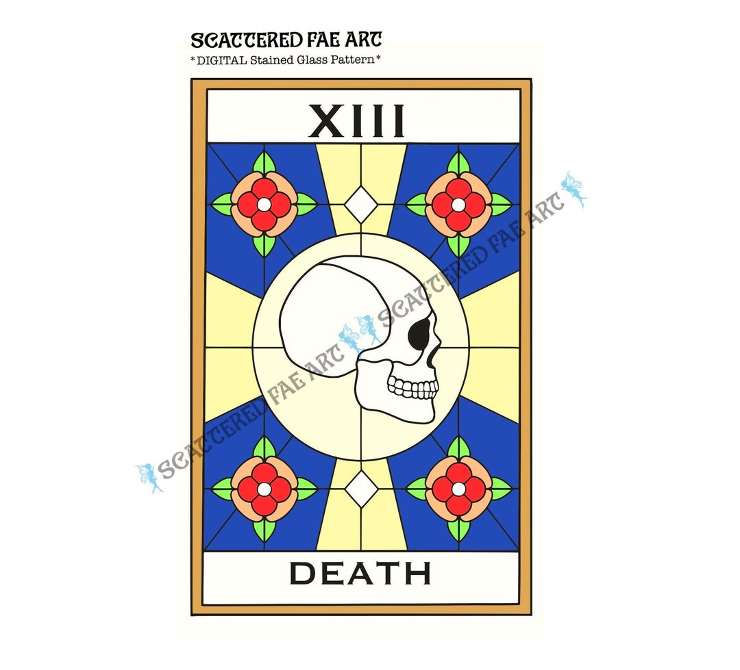 DIGITAL Death Card Tarot Stained Glass Pattern PDF SVG Bundle - Etsy