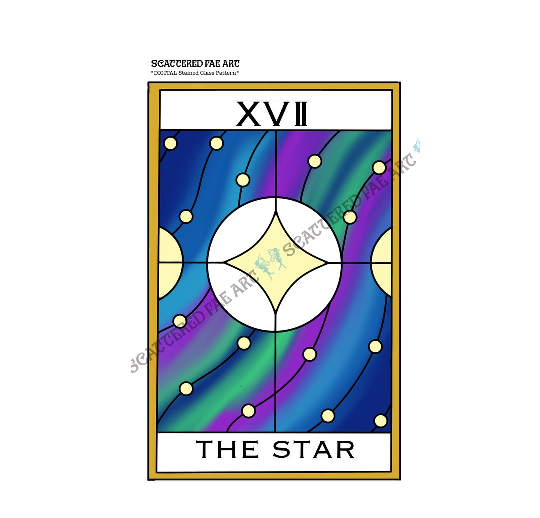 DIGITAL the Star Tarot Stained Glass Pattern PDF SVG Bundle - Etsy