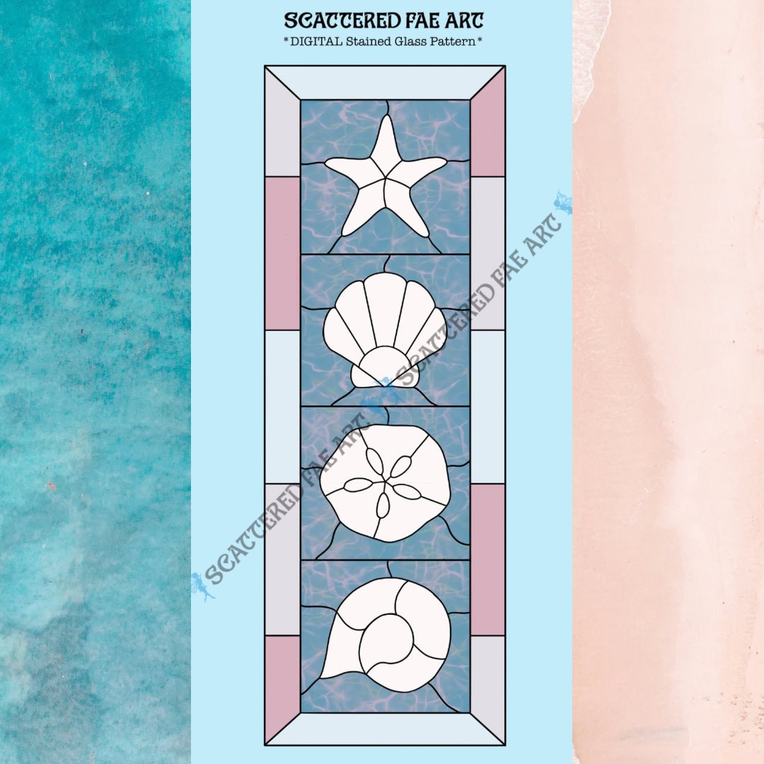 DIGITAL Seashell Stained Glass Pattern PDF SVG - Etsy