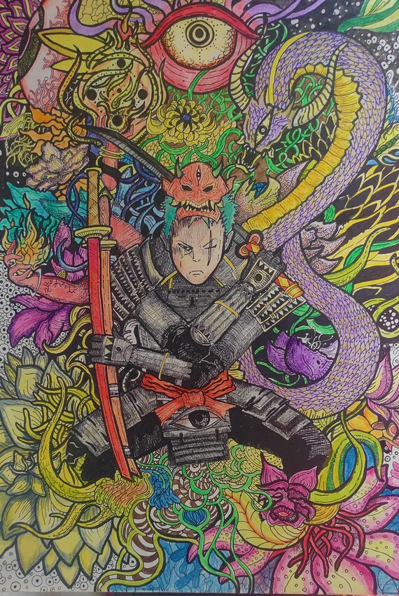 Roronoa Zoro Anime Doodle Artwork by LIMDEN | Etsy Ireland