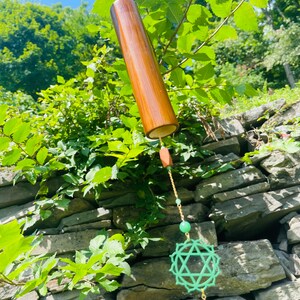 Green Aventurine Heart Chakra Wind Chime – Bamboo Meditation Decor - Etsy