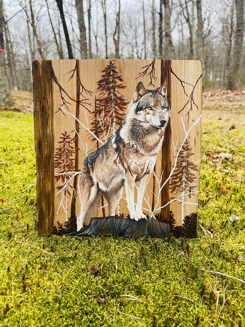 Woodburned Wolf- Woodburned Art, Pyrography, Wolf Lovers, Wolf Gifts ...
