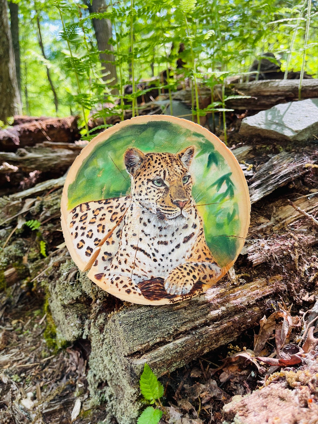 Leopard Woodburning Leopard Painting, Leopard Wall Decor, Leopard in ...