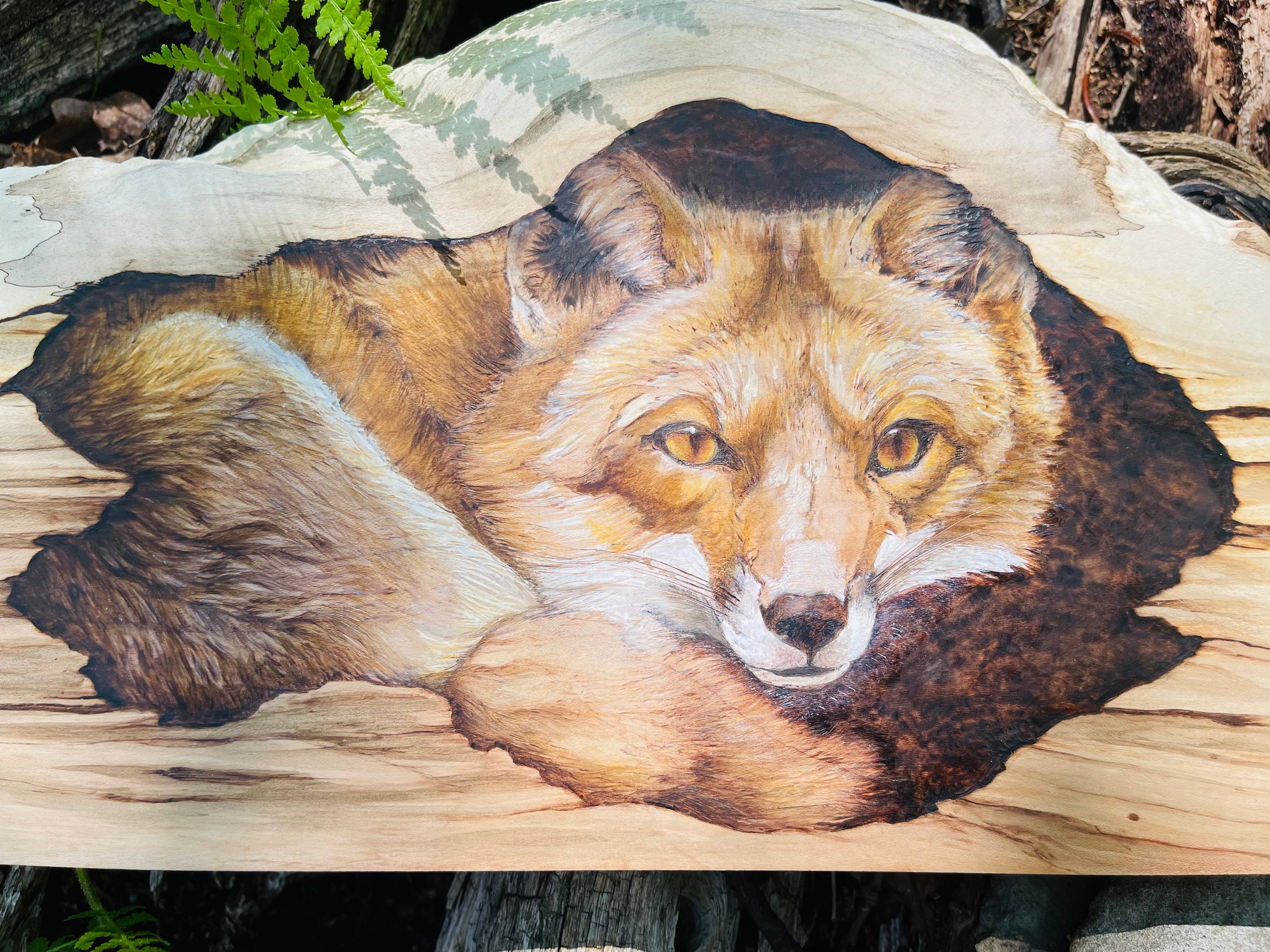 Clock Wood Fox Live Edge Wood Clock, Fox Table Clock, Wood Plank Clock ...