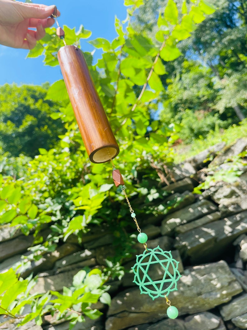 Heart Chakra Wind Chime- Green Aventurine, Healing Chime, Chakra Gifts ...