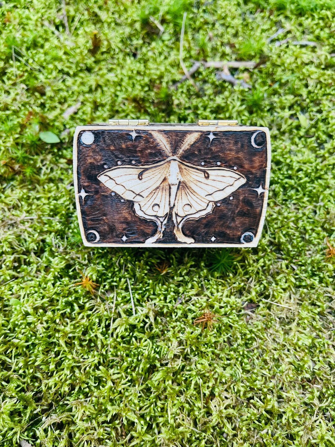 Witch Moon Moth Box- Luna Moth, Witchy Gifts, Mini Wooden Box, Keepsake ...