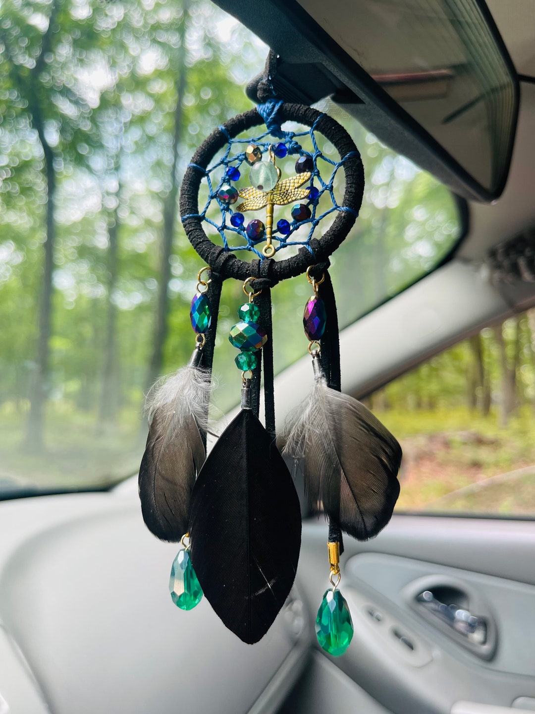 Dragonfly Car Dreamcatcher- Car Charm Ornament, Mystical, Witchy ...